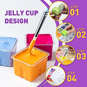 MIYA Gouache Paint Set 50 Colors - 36 * 30ml + 14 * 60ml, Jelly Cup Design Paints, Non Toxic for Artist, Student & Kids, Gouache Watercolor Painting…
