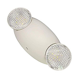 AmazonCommercial LED Emergency Light, UL Certified, 2-Pack, Adjustable Two LED Bug Eye Head, Battery Backup
