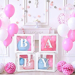 Baby Box Baby Shower Decorations Clear Baby Shower Decorations Block Boxes Baby Shower Birthday Party Gender Reveal Baby Boxes with Letters for Baby Shower