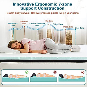 Elviros 3 Inch Gel Memory Foam Mattress Topper Full Size, Adjustable Cooling Bed Topper for Back Pain, Dual Layer Mattress Pad with Removable Cover (Full, Dark Grey)