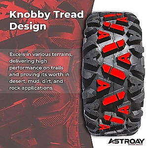 Astroay Knight 27 x 8-12 ATV/UTV All-Terrain Tire - Exceptional Traction and Control | Puncture & Abrasion Resistant | Optimal Grip for Enhanced Maneuverability Off-Roading