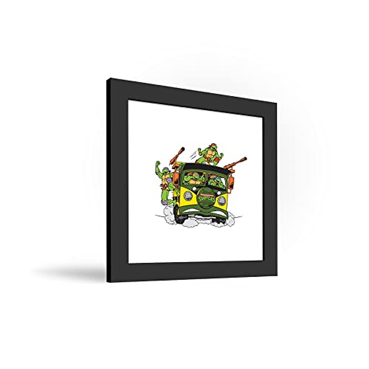 Trends International Gallery Pops Nickelodeon Teenage Mutant Ninja Turtles - Party Wagon Wall Art Wall Poster, 12" x 12", Black Framed Version