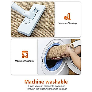 BxzanDya Kitchen Rug and Mats[2pcs] 20x59 Inch/20x32 Inch, Kitchen Rugs and Mats Non Skid Washable, for Kitchen Sink Side Mats, Aisle Rugs, Hallway Rugs(Oats, 20 "x32 + 20 "x59)