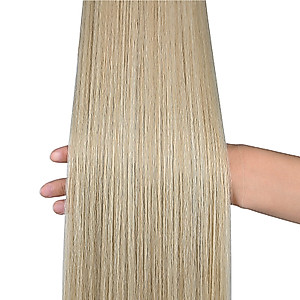 YIBANG 30inch Long Straight Drawstring Ponytail Synthetic High Puff Ponytail Hair Pieces With Comb Clip in Straight Ombre Blond Ponytail Clip in Hair Extensions Smooth &Soft(MT27/613)…
