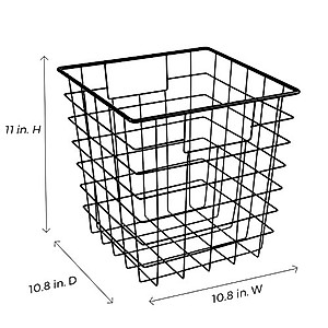 ClosetMaid 13033 Cubeicals Wire Storage Bin with Handles, Black