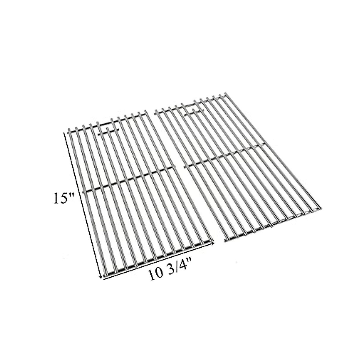 SafBbcue 15" x 21.5" Grill Grates Grids and Heat Plates Burner Covers Replacement for Kitchen Aid 720-0891B, 720-0891R, 730-0891B, 730-0891R (Stainless Steel)