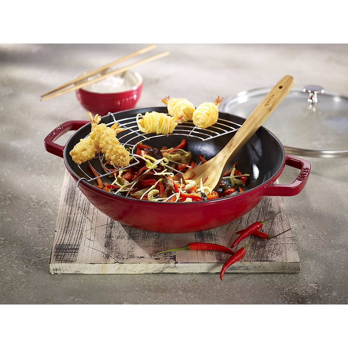 STAUB Cast Iron Perfect Pan, 4.5-quart, Cherry