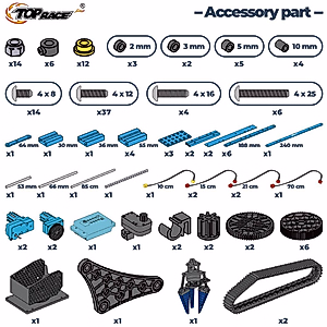 Top Race 15 Channels 2.4G Remote Control Robot Arm | DIY 151 pcs Electronic RC Toys Educational | Alloy Metal Mechanical Robotic Arm Building Kit | Take Apart STEM Hobby Gift Toy for Kids 8+ & Adults