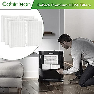 6 Pack HPA300 Filter R True HEPA Replacement Filters for Honeywell HPA300, HPA200, HPA100, HPA090 Series and HPA5300, Replacements for Honeywell Filter R (HRF-R3 & HRF-R2 & HRF-R1) White
