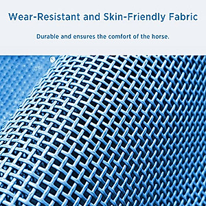 Rubor Mesh Fly Boots for Horse, Horse Leggins, Loose Fitting Fly Boots, Reduce Stomping, Horse Boots Leg Wraps Protection Gear Equine Set of 4 - Blue