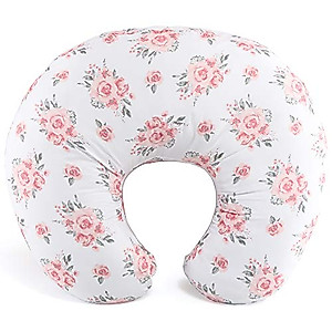 The Peanutshell Pink Floral Nursing Pillow for Breastfeeding | Pillow & Nursing Pillow Cover for Baby Girls