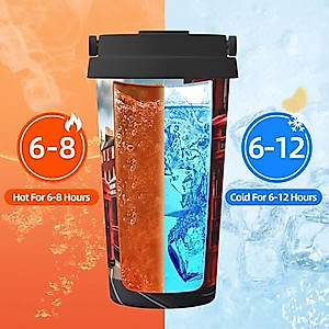 WANGXUEE Red London Street Print 500ml Stainless Steel Travel Tumbler Double Wall Vacuum Insulated Coffee Mug
