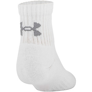 Under Armour Youth Training Cotton Quarter Socks, Multipairs , White (3-Pairs) , Small