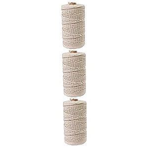 DOITOOL 3pcs Woven Tapestry Plant Stuff Plant Hangers Plant Tapestry DIY Cotton Knitting Rope Wall Hanging Rope Macrame Thread Natural Cotton Rope DIY Rope Twisted Rope lace Supplies