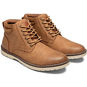 Vostey Men's Boots Winter Hiking Boots Water-resistant Casual Chukka Boots for Men (BMY673 yellow brown size 10.5)