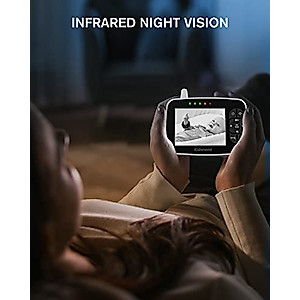 Baby Monitor with Camera and Audio - 3.5 Inch Video Baby Monitor with Remote Control Pan& Tilt &Zoom Camera, Two-Way Audio, Night Vision, VOX Mode，Temperature Monitoring, Lullabies, 960ft Long Range