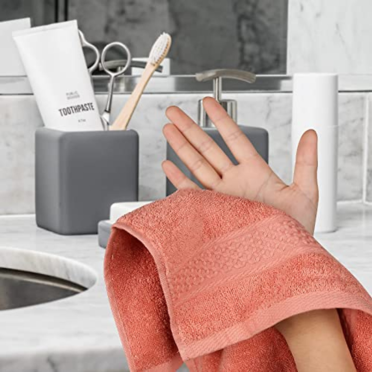 Chiicol Washcloths for Body and Face - Absorbent Bath Towels Bulk Set, 100% Cotton Hotel Towels for Bathroom in Bulk. Durable,Soft Bath Rags, Wash Rag (Multicolor, Pack of 12)