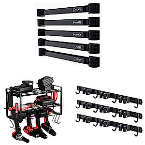 The Cosmic tool organizers and storage rack system – Magnetic tool holder 5 Pack, Mop and broom holder 3 Pack and Power tool organizer to take care of your garage organization needs