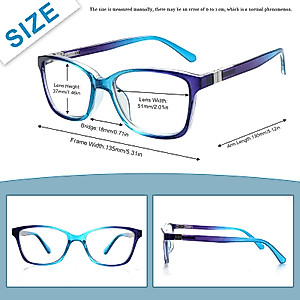 STASTEND 4 Pack Progressive Multifocus Reading Glasses for Women Men Spring Hinge Blue Light Blocking Readers (MIX, 1.50, x)