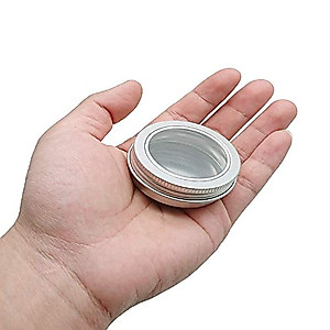 1 Ounce Aluminum Tin Jar 30 ml Refillable Containers Clear Top Screw Lid Round Tin Container Bottle for Cosmetic,Lip Balm, Cream, 12 Pcs.