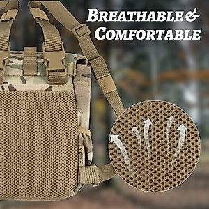 VISMIX Binocular Harness, Adjustable Binocular Harness Chest Pack with Rain Cover for Hunting Hiking Shooting