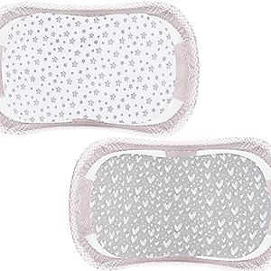 Bassinet Sheets Compatible with Halo Bassinest Swivel, Flex, Glide, Premiere & Luxe Series Sleeper, 2 Pack, 100% Jersey Knit Cotton Sheets, Breathable and Heavenly Soft, Grey and White Print for Baby