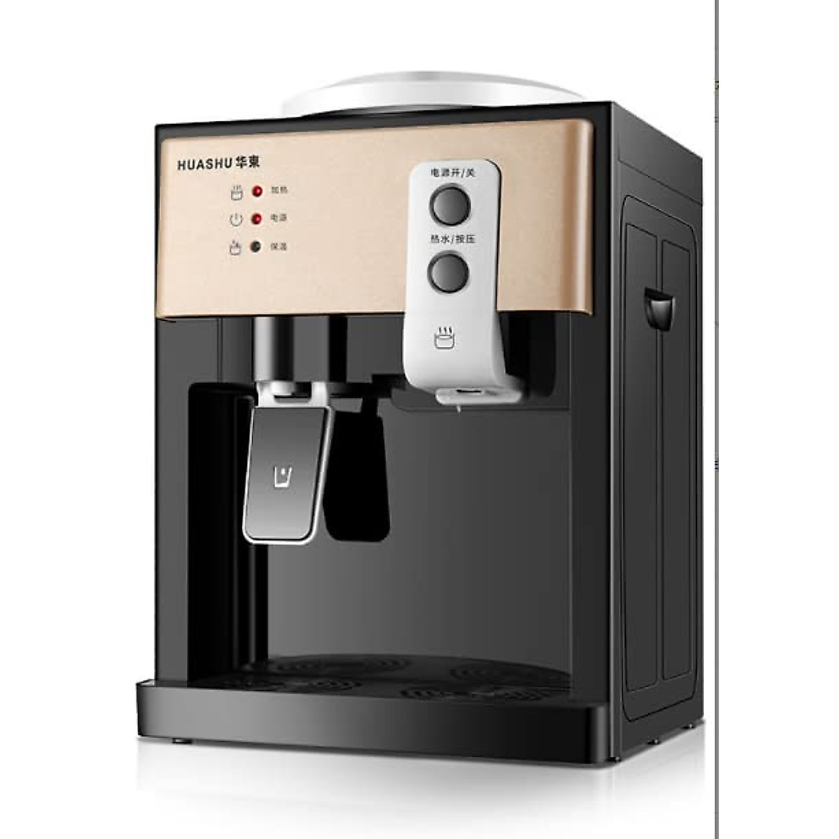 WEBTB Electric Water Dispenser, 3-in-1 Water Cooler Dispenser, with Ice Heat Function Hot, Cold & Room Water, Automatic Temperature Control with Power Cord, Gold