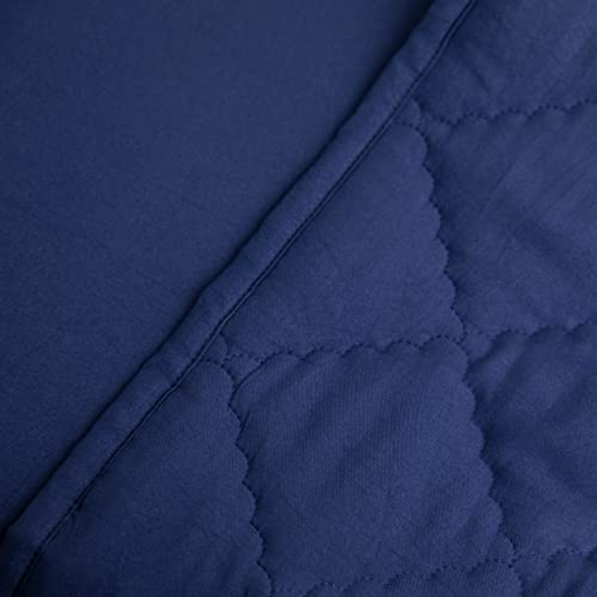 FLXXIE 4 Pieces Microfiber Toddler Bedding Set, Super Soft and Breathable Crib Sheet Set, Includes Quilted Comforter, Flat Top Sheet, Fitted Sheet, Envelope Pillow Case for Boys and Girls, Navy Blue