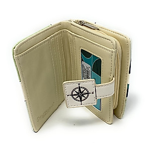 Shag Wear Wild Life Moose Polar Bear Wolf Canadian Geese Small Wallet for Women and Teen Girls Vegan Faux Leather 4.5" Beige