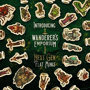 Wanderers Emporium Hard Flat Minis for DND Miniatures with Bases | 28mm - 32mm Scale Dungeons and Dragons Starter Set 5e (Essentials Pack, 36, Miniatures)