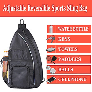 LLYWCM Pickleball Bag - Pickleball Bags for Women Men - Pickleball Backpack - Travel Pickleball Paddle Case, Pickle Ball Bag for Pickleball Paddle Tennis Racket, Pickleball Sling Bag(Black)