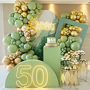 129 pcs Metallic Gold Balloons Latex Balloons Garland Kit Different Sizes 18 12 10 5 Inch for Happy New Year Birthday Party, Graduation,Wedding, Holiday Decoration and Anniversary