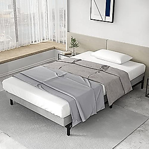 ctbsme King Bed Frame,Sturdy Metal Bed Frame 9-Legs Base for Box Spring and Mattress, Easy Assembly Tool-Free, Black(76*79.5*7 )