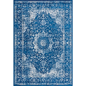 NuLoom Paisley Verona Vintage Persian Area Rug, 8' 10" x 12', Dark Blue