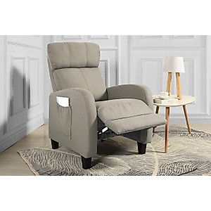 Casa Andrea Milano Living Room Slim Manual Recliner Chair (Beige)