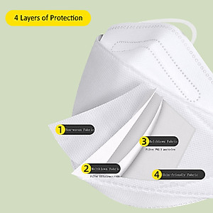 DTLumika 30/50/100 Pcs KF94 Adult Face Mask 4 Layers Protection Face Covering Face Respirator (Pink-50pcs)