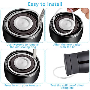 4PCS Replacement Rubber Lid Seals for 16oz & 20oz Contigo Snapseal Byron Travel Mug O Shaped Resealable Lid Gasket Replacement Soft Part Compatible with Contigo Coffee Travel Tumbler (white)