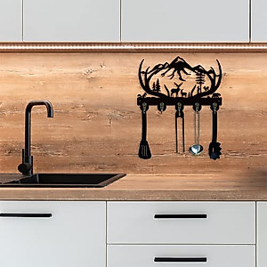 Deer Key Hooks Holder, 3D Aniaml Theme Wall Mounted Organizer Rack ,Wall Decor for Entryway 、Front Door、Kitchen、Hallway、Bedroom、Office, Personalized Gift for Anniversaries, Birthdays, Housewarming.