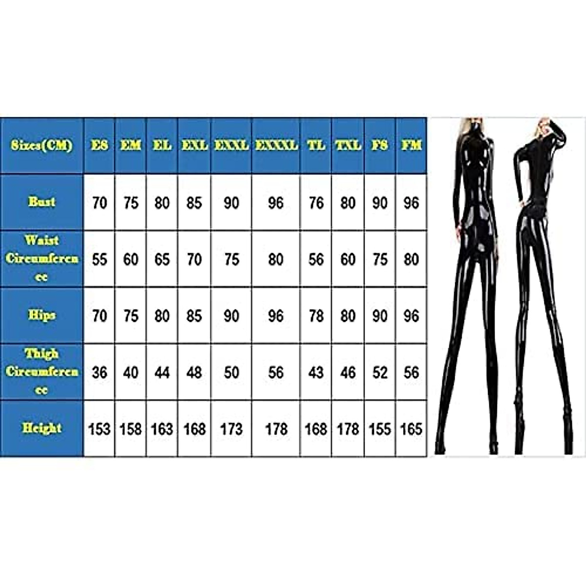 MMWMJWMB Women's Sexy Latex Catsuit Long Sleeve Zip PVC Spandex Shiny Catsuit Jumpsuit Costume Adult Erotic Cosplay Jumpsuit