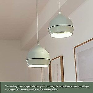 YOKIVE Ceiling Hanging Hook, Heavy Swag Hook Hanging Planter, Great for Office, Home, Daily Use (White, 1.9x2.6-Inch)