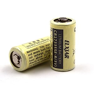elxjar (2-Pack) 3V CR17335SE 2/3A Lithium Manganese Dioxide Battery, Replacement for Sanyo/FDK CR17335SE