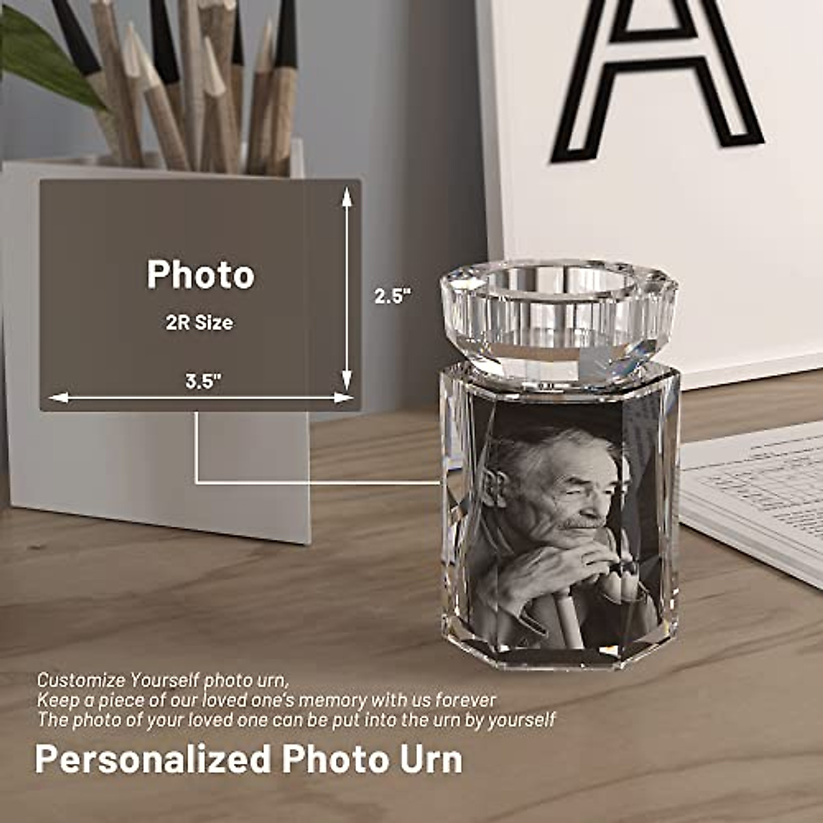 Small Urns for Human Ashes Adult Male - Crystal Mini Cremation Keepsake Urn for Ashes with Box, Beautiful Glass Photo Urn, An Elegant Blue Baby Urn - Sharing Personal Funeral Urn for Dog, Cat or Human