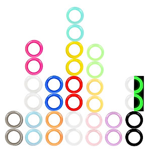 JOYTOYOU 16Pairs Ear Tunnels Soft Silicone Double Flare Saddle Gauges Ear Plugs Ear Expander Flexible Ear Stretching Kit Mixed Colors for Women Men 2G