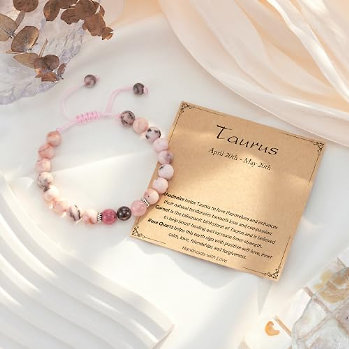 ASKRAIN Taurus Zodiac Gifts Crystal Bracelet Jewelry Protection Bracelet for Women Taurus Zodiac Sign Bracelet for Women Birthday Gifts for Women Teen Gifts Ideas