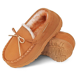 Bigwow Toddler Slippers Boys Girls Moccasins House Shoes with Comfy Memory Foam Slip On Slippers for Boys Indoor Outdoor
