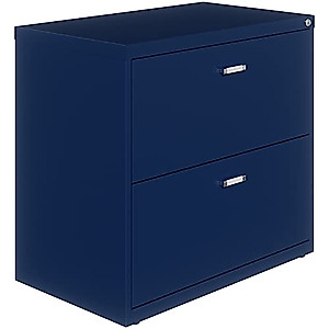 Hirsh 30 inch Wide Fully Assembled 2 Drawer Lateral File Cabinet for Home or Office, Navy