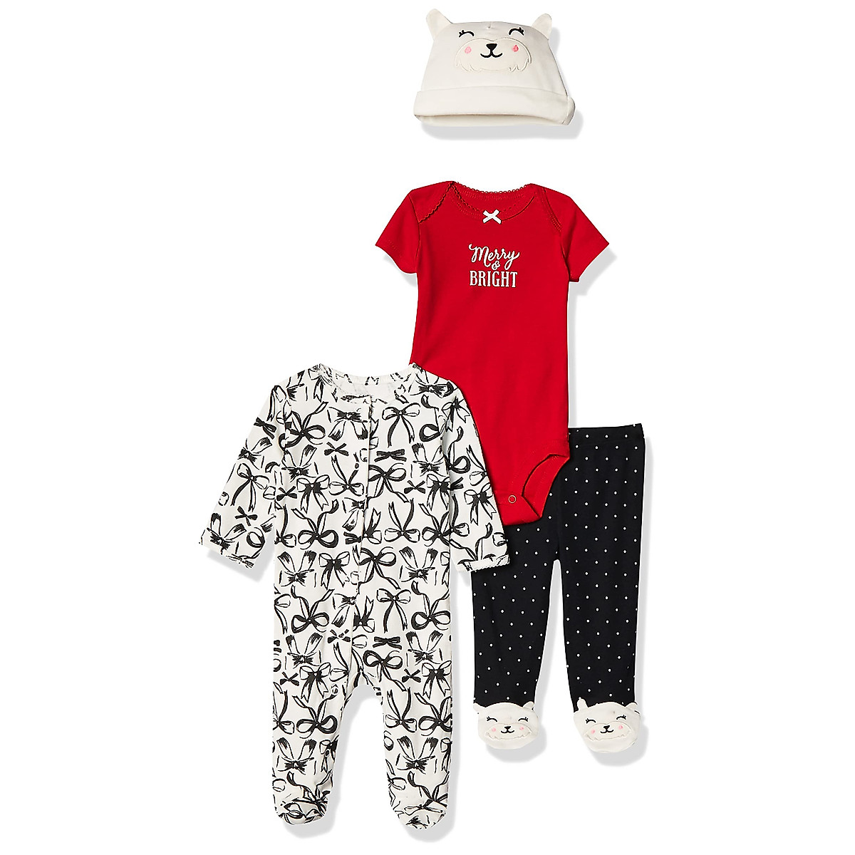Carter's Baby Girls 4 Pc Sets 126g404, Red, NB