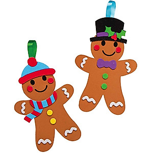 Baker Ross AX357 Gingerbread Man Mix & Match Kits - Pack of 8, Christmas Arts and Crafts and Christmas Decorations for Kids
