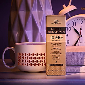 Solgar Liquid Melatonin 10 mg, Natural Black Cherry Flavor - 2 oz, 2 Pack - Supports Sound, Quality Sleep - Helps Normal Circadian Rhythm - Great for Jet Lag - Vegan, Gluten Free - 118 Total Servings