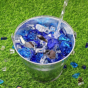 Grisun Fire Glass with Drop-in Fire Pit Kit 18 x 18 Inch, Round Burner with Tray, Come with Upgraded Spark Ignition Kit for Gas Fire Pit, Fire Table